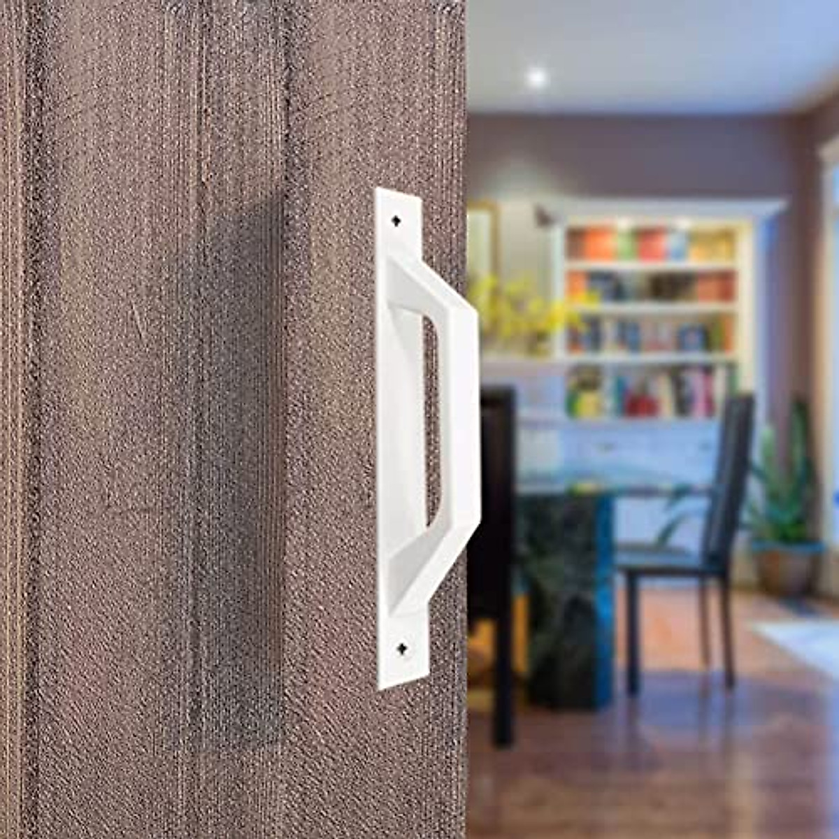 ALUWINDOORS 7.9 Inch Sliding Barn Door Handle White 2 Pack Gate Handle Wooden Door Pull Handle for Sliding Barn Door Fence Garage Shed