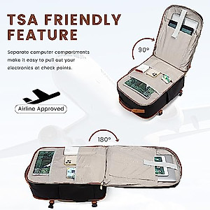 LOVEVOOK 40L Large Travel Backpack for Women, 17 Inch Carry on Backpack for Traveling on Airplane, Personal Item Travel Bag Airline Approved, Business Causal Weekender Backpack, Black