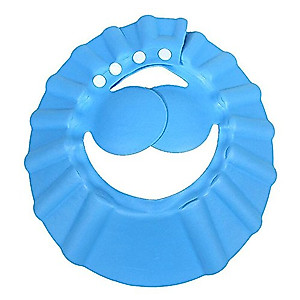 3PCS Soft Adjustable Bath Accessories Shampoo Shower Cap Hat with Earmuff Cover Hair Washing Shield Hat Hair Cutting Protector for Baby Kids Toddler Children(Color Random)