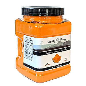 Cheddar Cheese Powder by Medley Hills Farm - 1 Lb Reusable Container - For Popcorn, Pasta, Potatoes