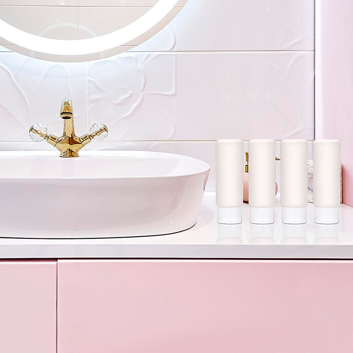 TSA Approved Travel Bottles Set for Toiletries 50ml 1.7oz Squeeze Bottle Travel Size Container Kit Portable Leak Proof Refillable Cosmetic Airplane Essential Shampoo Conditioner Body Lotion Shower Gel