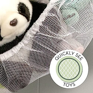 S&T INC. Stuffed Animal Net or Hammock, Mesh Hanging Stuffed Animal Storage Net, Hardware Included, White, Stretches up to 55 Inches, 1 Pack