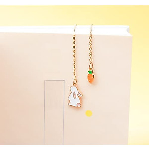 Adam Victor Rabbit Carrot Bookmark- Funny Metal Rabbit Carrot Book Marker, Ideal Gift for Book Lovers, Kids, Men