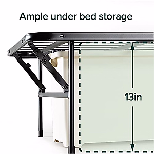 ZINUS SmartBase Tool-Free Assembly Mattress Foundation / 14 Inch Metal Platform Bed Frame / No Box Spring Needed / Sturdy Steel Frame / Underbed Storage, Black, Twin, Regular