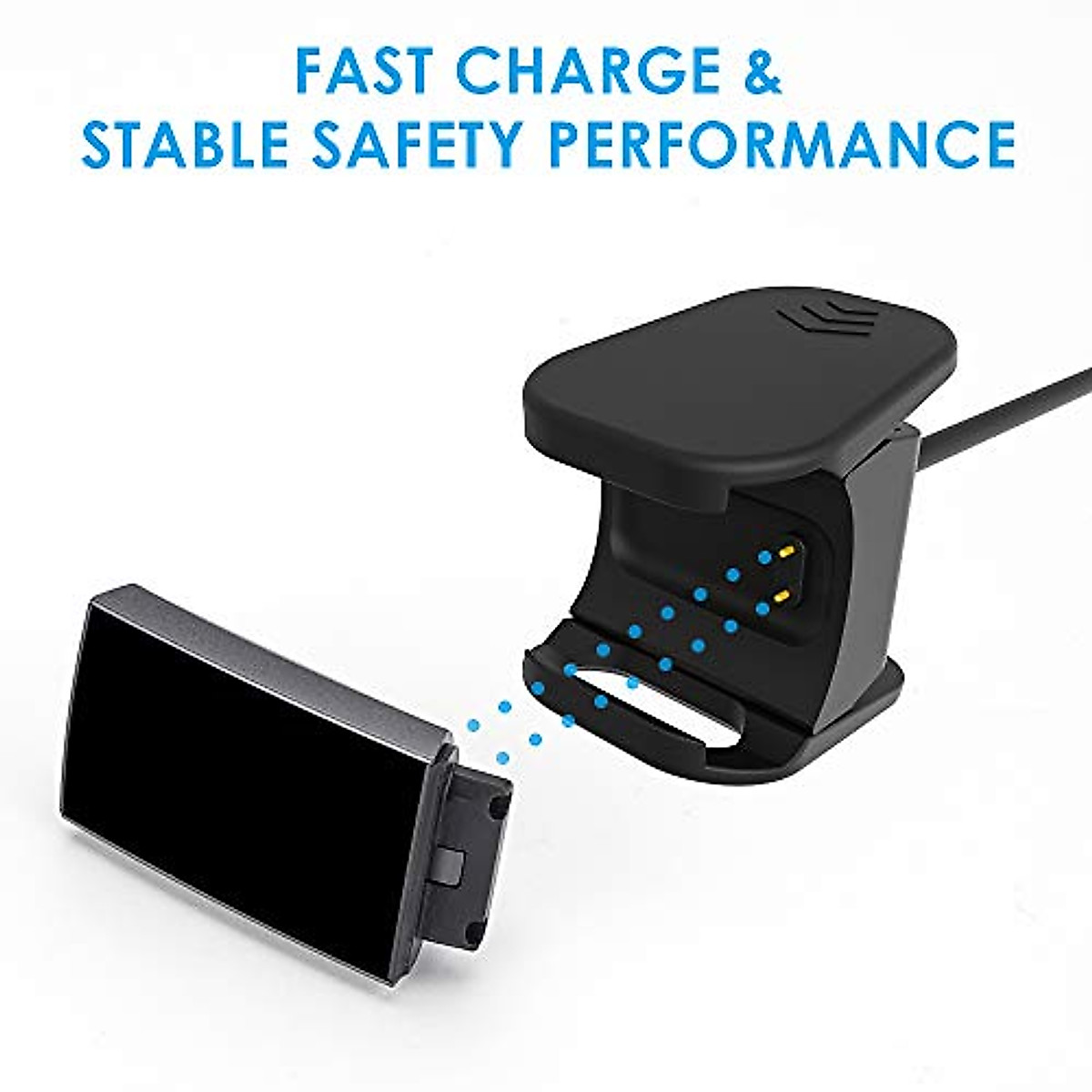 CAVN 2 Pack Charger Cable Compatible with Fitbit Charge 3, Replacement USB Charging Cable Cord Clip Dock Accessories Adapter for Charge 3 / Charge SE Smartwatch 2018