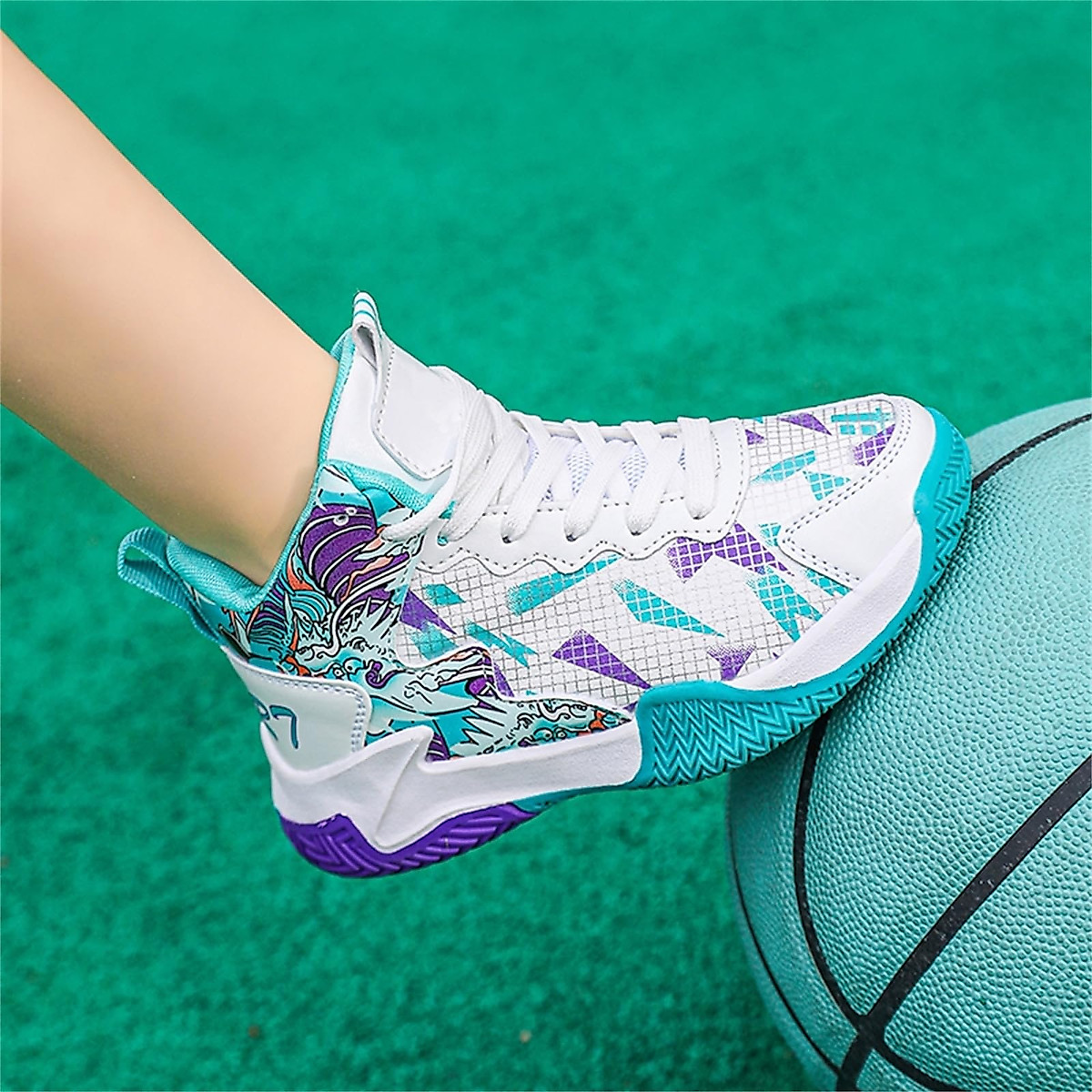 DAYUMKOU Boys Shoes Kids Basketball Shoes Girls Tennis Shoes Lightweight Breathable Walking Running Sports Shoes