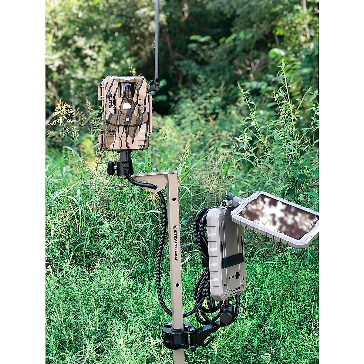 Stealth Cam Adjustable 29"-49" Expandable Height 1/4" Tripod Multi-Pivot Stable Rugged Steel Hunting Trail Camera & Solar Pak Battery Mounting Post