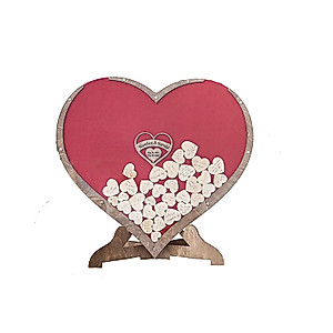 Wedding Guest Book Alternative | Guest Book Frame | Circle Frame Guest Book | Drop Top Frame from 200 hearts | Wooden Drop Box | Rustic Wedding Decor | Customize central part