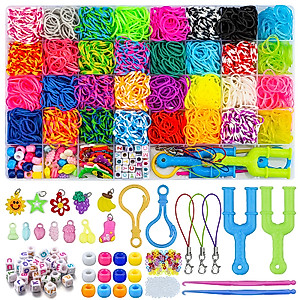 Sbnnfikeb Rubber Band Bracelet Kit,Loom Bracelet Kit,Loom Bands Kit, Loom Bracelet Making Kit for Art and Craft,2700 Rubber Band Refill Kit for Girls & Boys