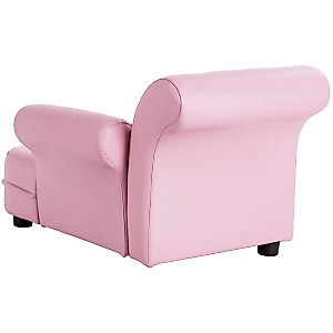 Costzon Kids Couch, 2 in 1 Princess Double Seat Children's Sofa w/PU Leather Surface, Toddler Armrest Chair for Kids Room, Soft Kids Sofa Couch Toy Baby Boys Girls 3-5 Old Birthday