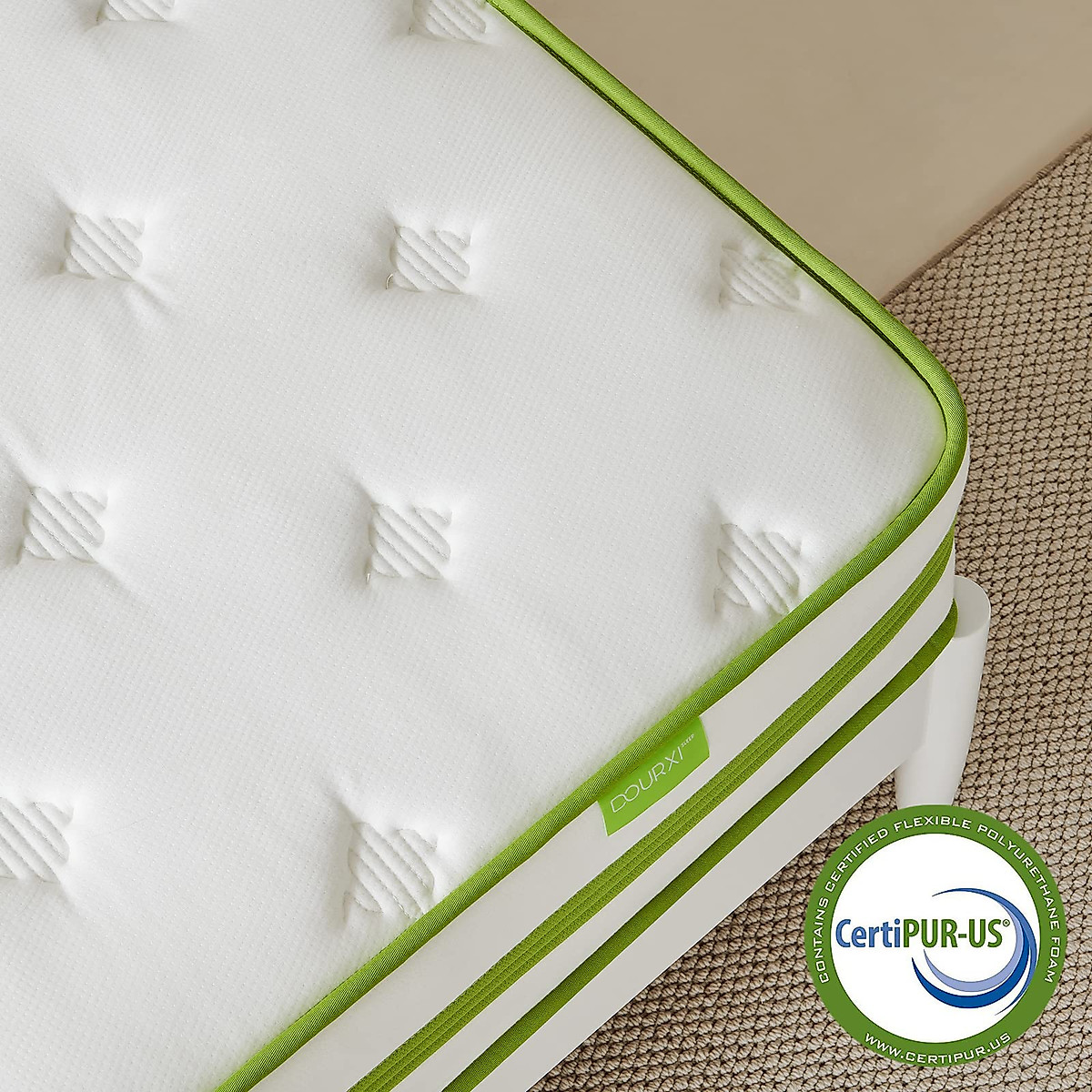 Dourxi 10 Inch Twin XL Mattress, Hybrid Mattress Twin xl with Pocket Innerspring and Cool Memory Foam, Motion Isolation and Pressure Relief, Twin XL Mattress in a Box, Medium Firm Feel, 39*80*10 Inch