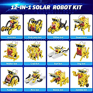 Hot Bee Solar Robot kit for Kids 8-12, 12-in-1 STEM Projects Science Experiment Kits for Kids Age 8-12,Building Robot Toy, Birthday Gift for Boys Girls 8 9 10 11 12 Years Old