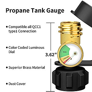 Generep Propane Gauge,Level Indicator Propane Cylinder Gauges 3 Colors ...