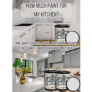 ALL-IN-ONE Paint. Durable cabinet and furniture paint. Built in primer and top coat, no sanding needed. Cobblestone (Gray), 32 Fl Oz Quart