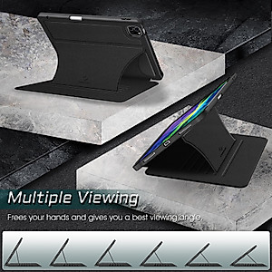 Fintie Magnetic Stand Case for iPad Pro 11-inch (4th / 3rd Generation) 2022/2021 - Multiple Angles Shockproof Soft TPU Cover w/Pencil Holder, Also Fit iPad Pro 11" 2nd /1st Gen, Black