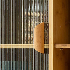 PHSP Wall Cabinet Solid Wood Storage Kitchen Condiment Dish Mounted Dining Table, Sofa Side Glass Sliding Door, 80*28*40cm