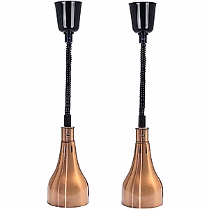 Food Heating Lamp Food Warming Lamp Heat Lamp for Food, Food Warmer Lamp Hanging Telescopic Heating Lamps for Buffet Kitchen Restaurant Adjustable Height,