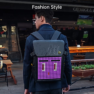 Divoom LED Display Laptop Backpack with App Control, 17 Inch Cool DIY Pixel Art Animation Fashion Backpack, Unique Gift for Men or Women