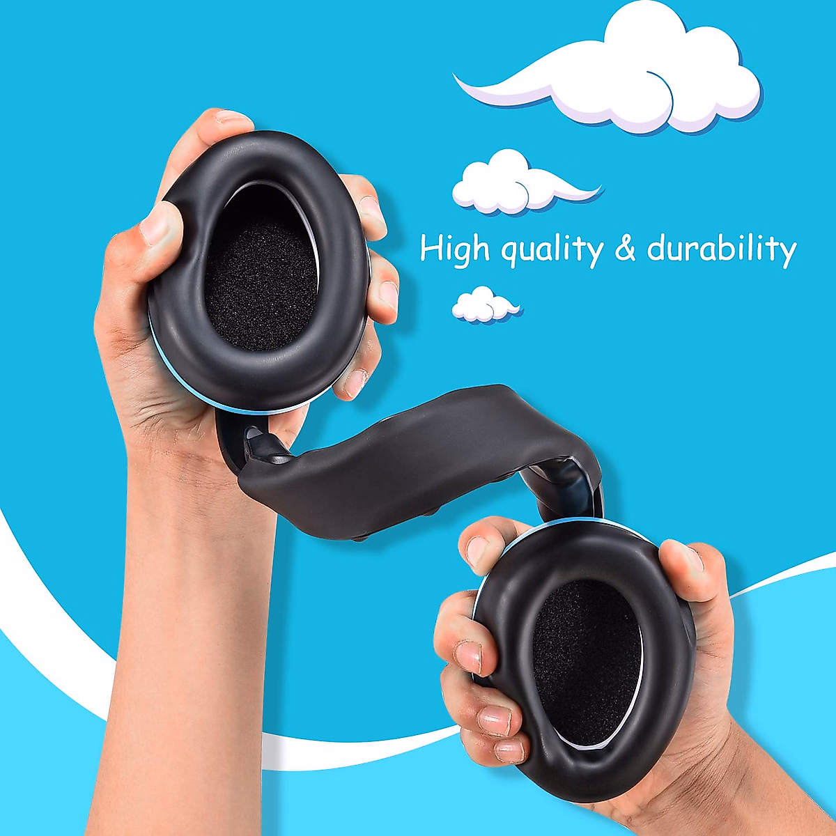 CHAMPS Baby Ear Muffs, Baby Earmuff Noise Protection Reduction Headphones for 0-3 Years Babies, Toddler, Infant, Safety Hearing Ear Muff Shooting Range Hunting Season [Blue]