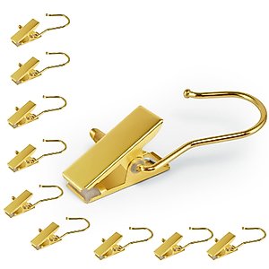 10Pcs Gold Boot Clips for Hanging, Single Clip Hangers, Boot Clips, Sock Clips, Laundry Hooks, Hat Clips for Hanging, Clothes Clips for Hanging Clothes, Premium Clothes Pins, Boot Hangers for Closet