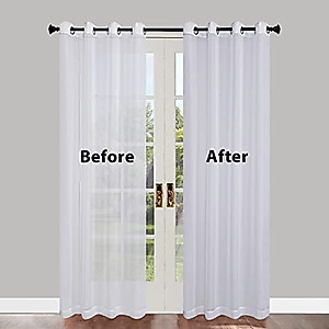 Rose Home Fashion Thermal Insulated Blackout Curtain Liner Panel-Ring Included- Curtain Liner 100% Darkening,Blackout Liner for 63 Inch Curtains (White, 27x59 2pieces)