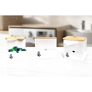 Dryer Sheet Dispenser package with Laundry Bag , Dryer Sheet Container with Basket for Dirty Clothes for Laundry Organization , white Acrylic Dryer Sheet Dispenser Box , Dryer Sheet Holder, DSD001