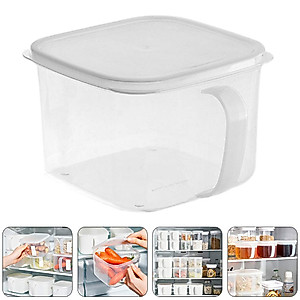 HANABASS 2Pcs Plastic Storage Containers Square Food Storage Organizer with Lid Handle Plastic Food Storage Containers with Lids for Fruits Vegetables Meat Egg