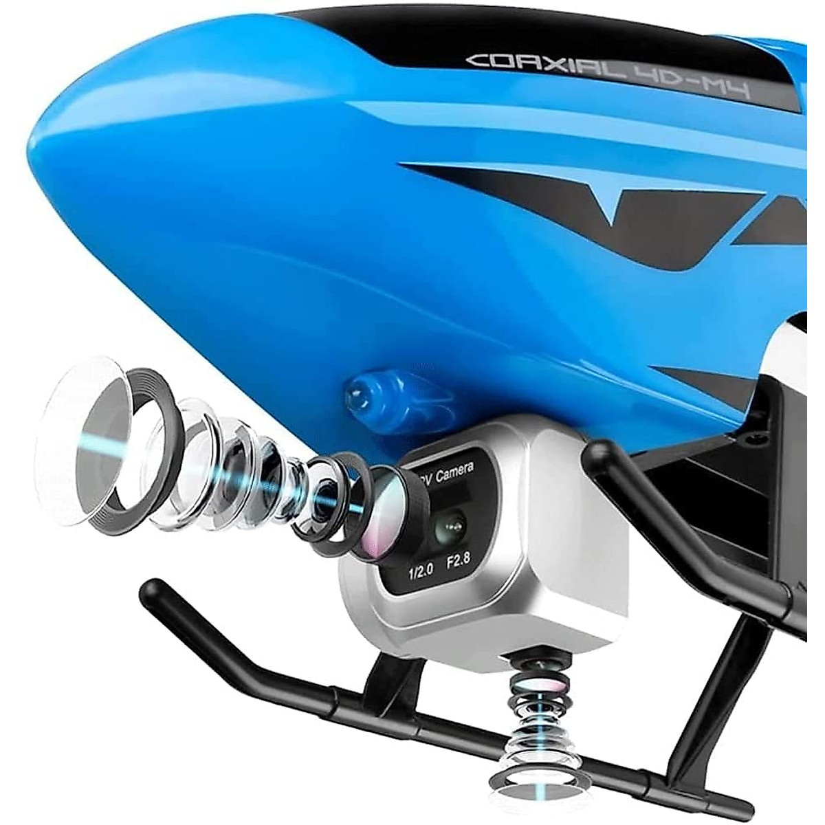 Hokcus 4Ghz Electric Rc Aircraft 72Cm Large Remote Control Helicopter with Camera Alloy Fall Resistant Rc Airplane Birthday Gift/2Battery Packs/2Battery Packs