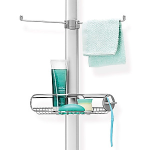 simplehuman 9' Tension Pole Shower Caddy, Stainless Steel and Anodized Aluminum