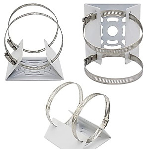 2pcs Universal Wall Mounting Bracket with 8 Loops, Vertical Pole Mount Adapter for CCTV Security Camera PTZ Dome Indoor Outdoor AP Access Point Client CPE