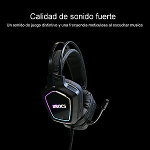 Brocs - Alien H656 Gaming, Headphone with Microphone, RGB - Gaming Headset, USB Headphone for Computer, PC, Laptop, Xbox, PS4 with RGB Lights