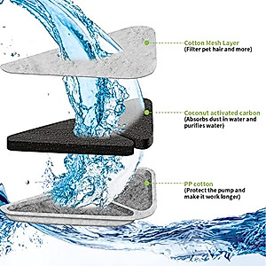 6 Pack Cat Water Fountain Filter Replacement 【Filter&Sponge&Filter Bag】 for SIBAYS 5 Layers Filtration System 230oz/7L Pet Water Fountains,Coconut Shell Activated Carbon and PP Cotton