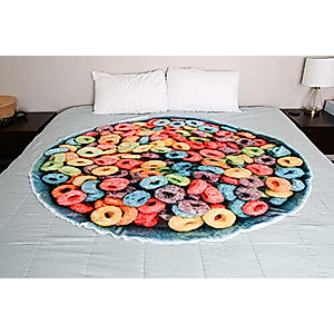 SA Flavor Loopy Loops Cereal Blanket | 60" Novelty Food Blanket