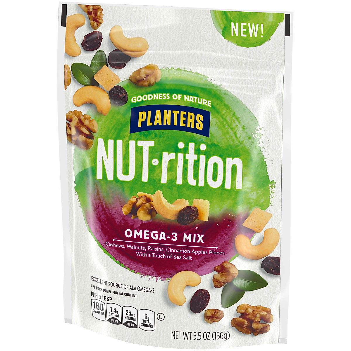 Planters NUTrition Omega 3 Snack Nuts Mix (5.5 oz Bag)