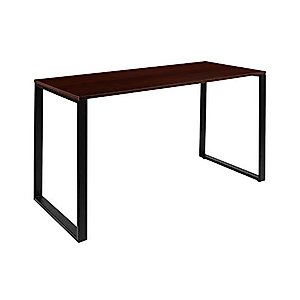 Flash Furniture Modern Commercial Grade Desk Industrial Style Computer Desk Sturdy Home Office Desk - 55" Length (Mahogany)