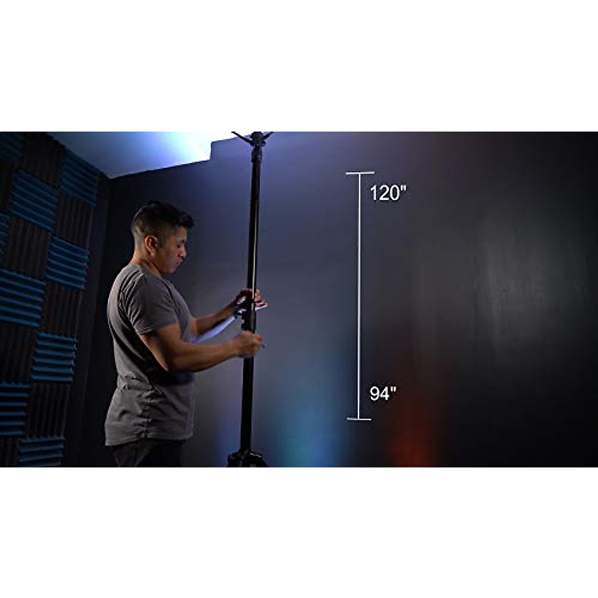 Rockville 10' Ft Tripod Lighting Tree Stand w/Side Bars-110lb Capacity (RVLS1)