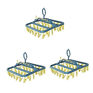 Alipis 3pcs Foldable Clothes Drying Rack Collapsible Clothes Rack Foldable Hangers Windproof Blanket Clip Laundry Hanger Drying Rack Dish Drying Rack Collapsible Foldable Household Hanger