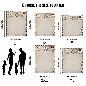 AHWZ Personalized Letter Blanket, Custom Throw Blanket Retro Stamp Air Mail to My Daughter from Mom Fleece Blanket for Couch Sofa Bedroom