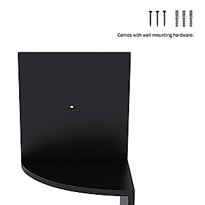 Lavish Home (Black Floating Corner Shelf-5 Tier Wall Shelves with Hidden Brackets to Display Décor, Books, Photos, More-Hardware Included, 11" X 8" X 48.5"