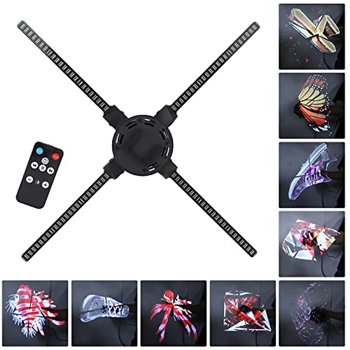 3D Hologram Fan WiFi Projector 22.0in, 3D Hologram Advertising Display Fan, 1600x672P Holographic Projector Fan for Business Store Shop(US)