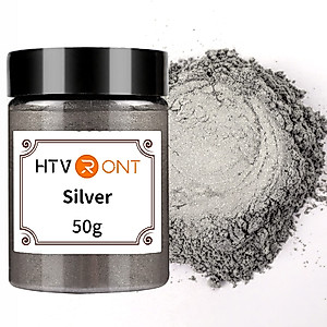 HTVRONT Silver Mica Powder for Epoxy Resin - 1.76 oz/50g Mica Pigment Powder, Natural Mica Powder for Soap Making, Resin, Candle Making, Bath Bomb