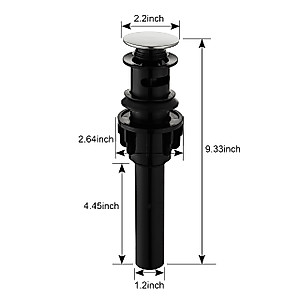 Gangang Bathroom Sink Drain with Overflow Vessel Sink Lavatory Vanity Pop Up Drain Stopper Chrome Cap, ABS Plastic Rustproof