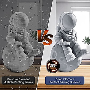 3D Printer Filament Dryer Box, SUNLU FilaDryer S2 for 3D Printing, PLA+ 3D Printer Filament 1.75mm Dimensional Accuracy +/- 0.02 mm, S2 Dryer Box & PLA+ Grey