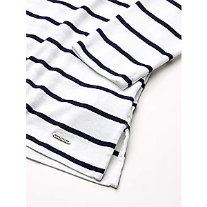 Nautica Women's Boatneck 3/4 Sleeve 100% Cotton Shirt, Indigo, Large