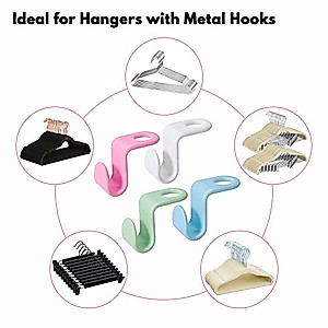 Jumperlay Clothes Hanger Hooks Connector for Outfit Pairing, Hanger Extender Hooks for Space Saving, Cascading Hanger Hooks for Organizing Small Closet, 100 Pack, White