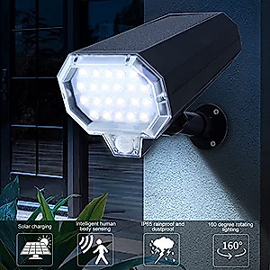 01 Body Induction Wall Lamp, 160° Automatic Rotating Powerful Dustproof Solar Wall Lamp 4 Working Modes for Courtyard Garden for Home for Lighting for Decoration