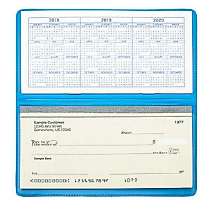 Sky Blue Vinyl Checkbook Cover, Top Tear Personal Vinyl Checkbook Cover