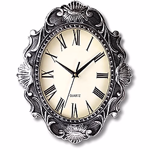 AYRELY® 14 Inch Oval Rustic Wall Clock, Wall Clocks Battery Operated, Country Style Silent Non Ticking Clock, Decorative for Kitchen, Home, Living Room, Farmhouse, Bedrooms