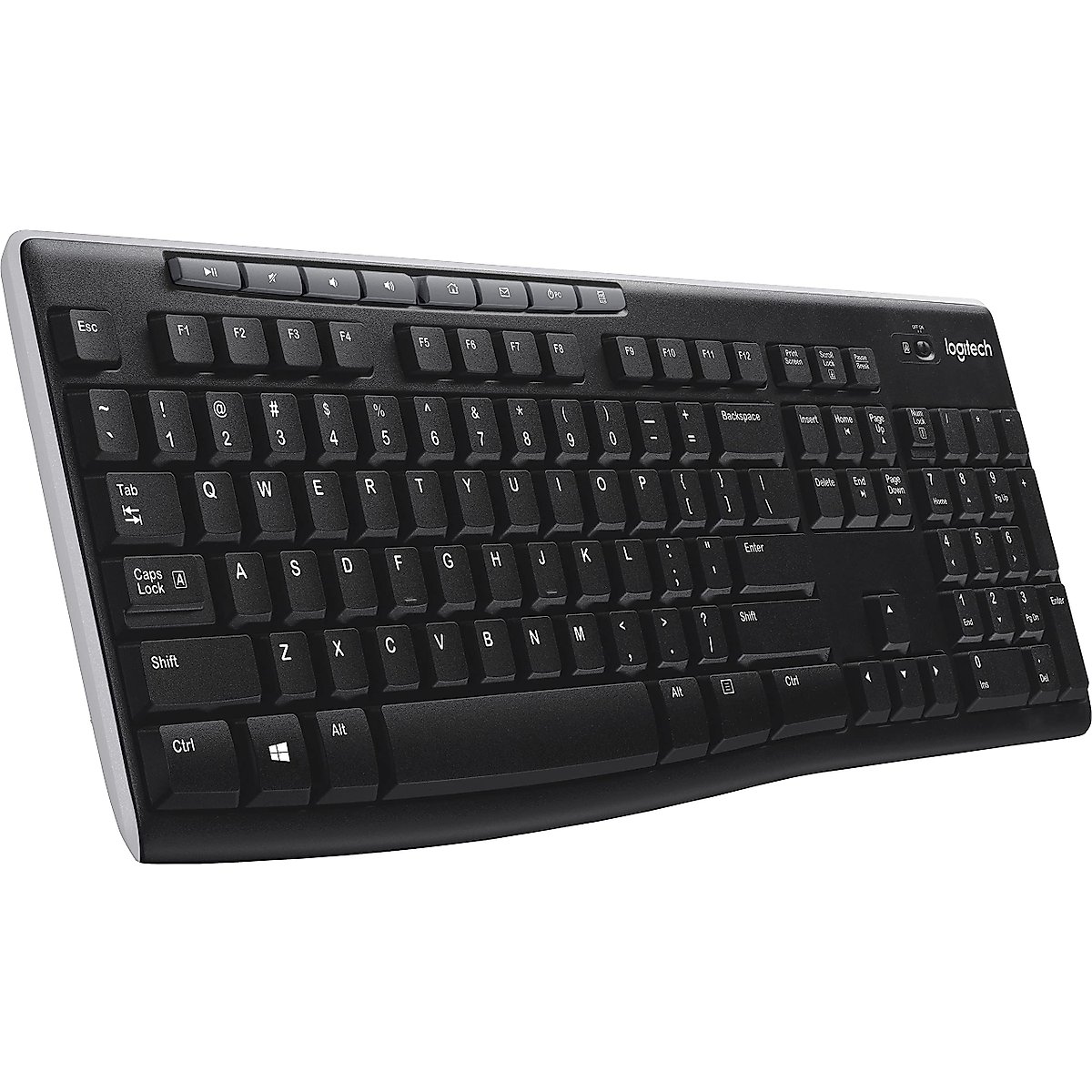 Logitech 920003051 K270 Wireless Keyboard, USB Unifying Receiver, Black
