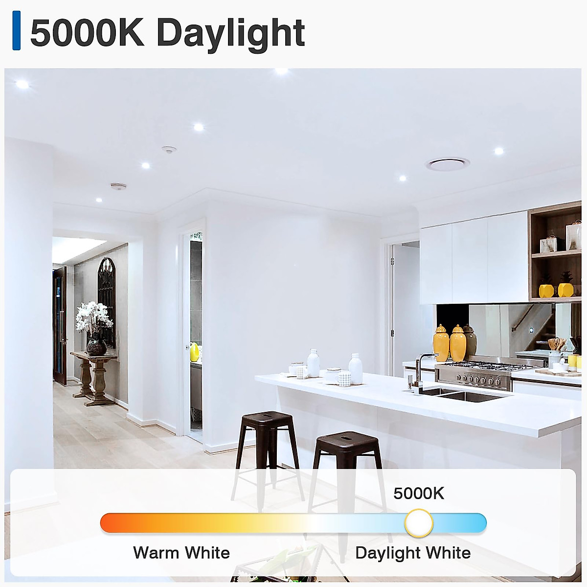 SHINESTAR 6-Pack BR30 LED Recessed Light Bulbs, 65W Equivalent, 5000K Daylight White, Dimmable Flood Lights Indoor, 650LM, E26 Base